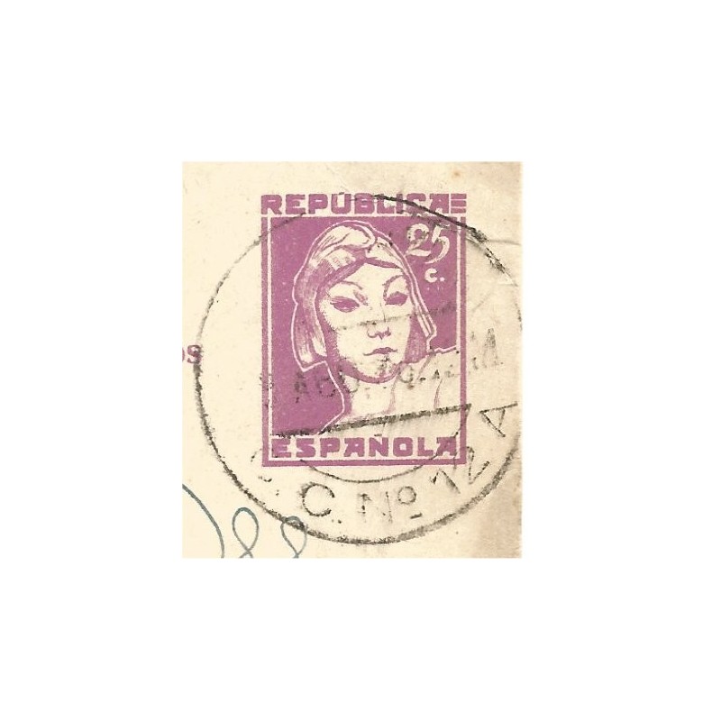 Postal stationery Edifil 79 from the front to Barcelona with ECC No 12A ...